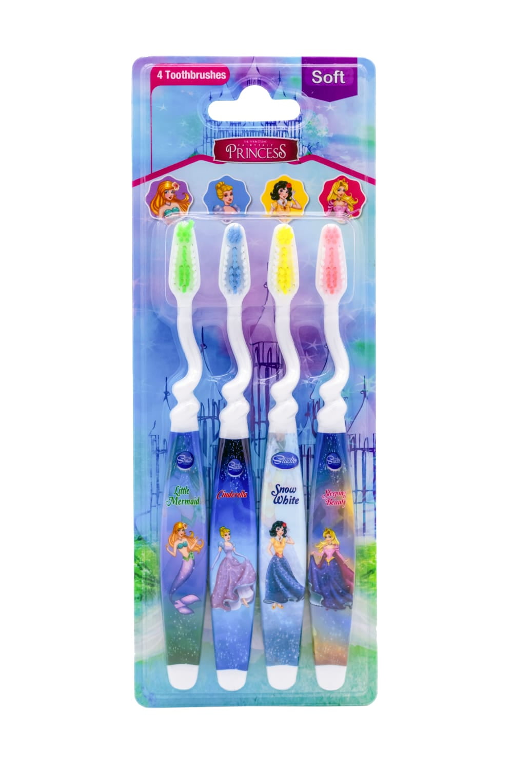 The Toon Studio Princess 4-Pack Kids Toothbrush, Soft, Princess Little ...
