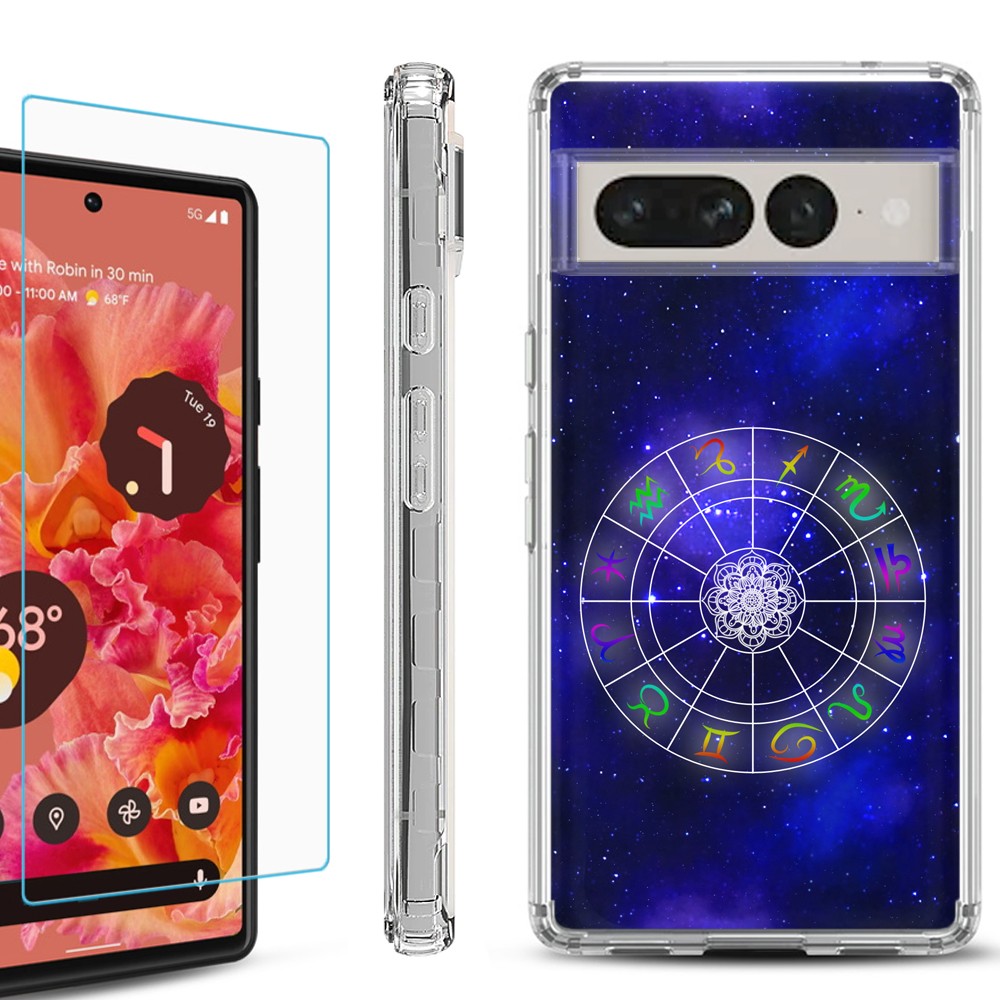 Shockproof Bumper Phone Case for Google Pixel 7 Pro, with Tempered ...