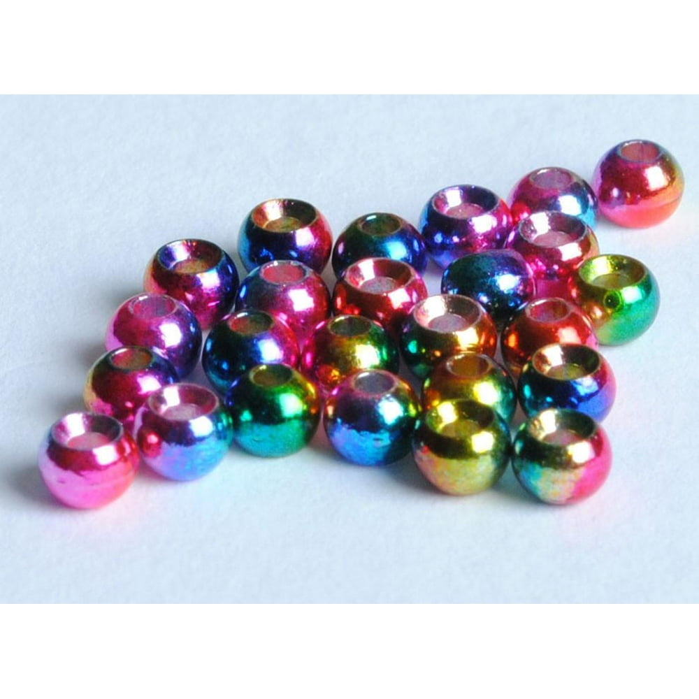 Tungsten Beads for Fly Tying - 100 Pack (Rainbow, 3.2 mm (1/8 ...