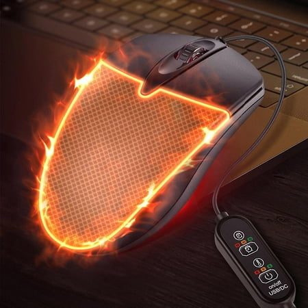 Winter Ergonomic Heated Wired Usb Mouse Corded Mice Plug & Play For ...