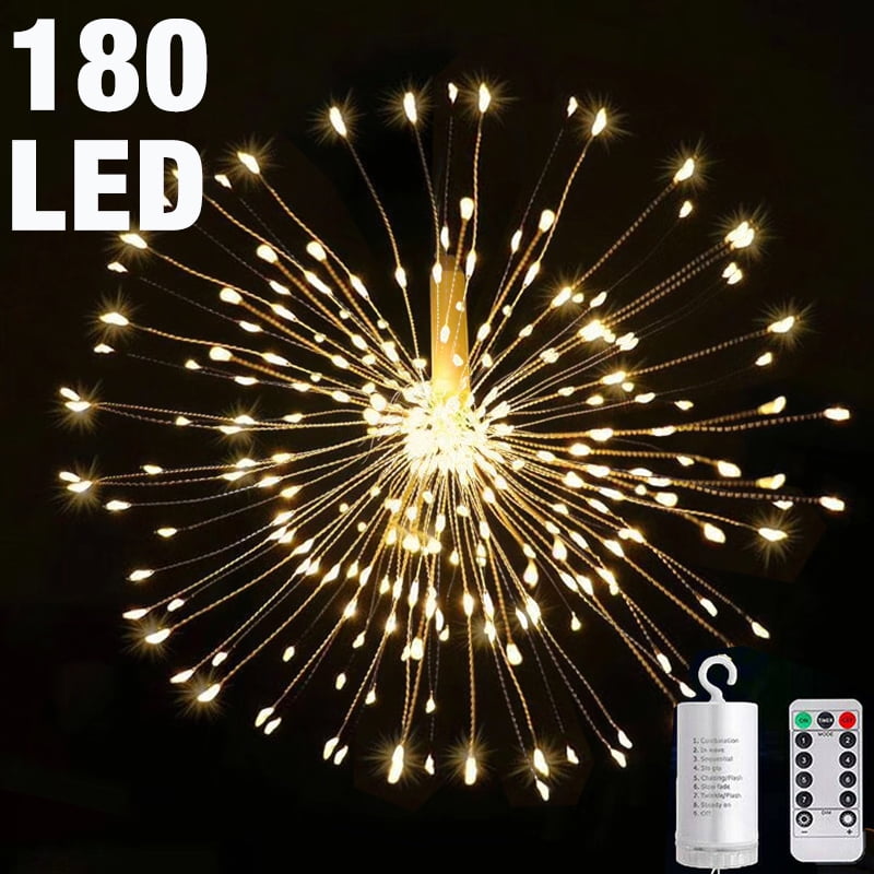 180 LED Firework Lights, 8 Modes Dimmable with Remote Control, Indoors ...