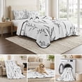 King Quilt Bedding Set Abstract Art Flower Line Texture Breathable ...