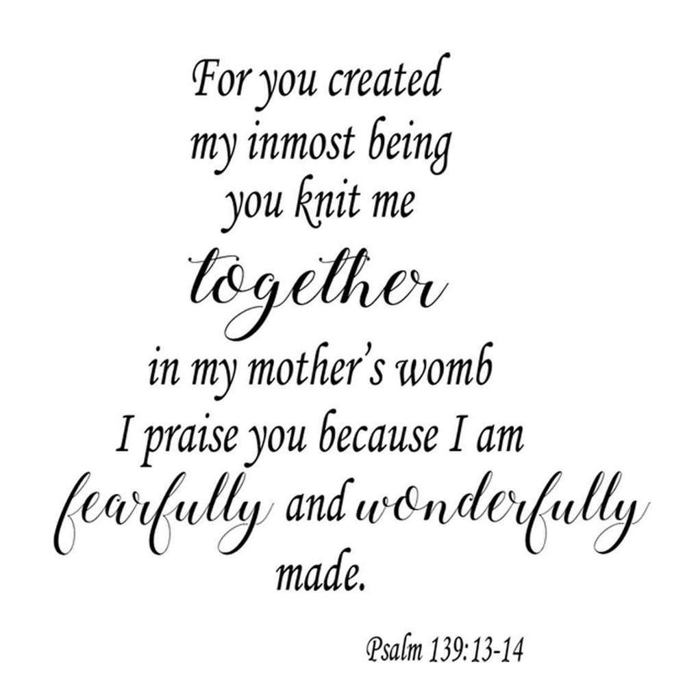 VWAQ For You Created My Inmost Being Bible Scripture Wall Decals Psalm ... VWAQ For You Created My Inmost Being Bible Scripture Wall Decals Psalm ...