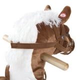 Rocking Horse Plush Animal on Wooden Rockers with Sounds, Stirrups ...