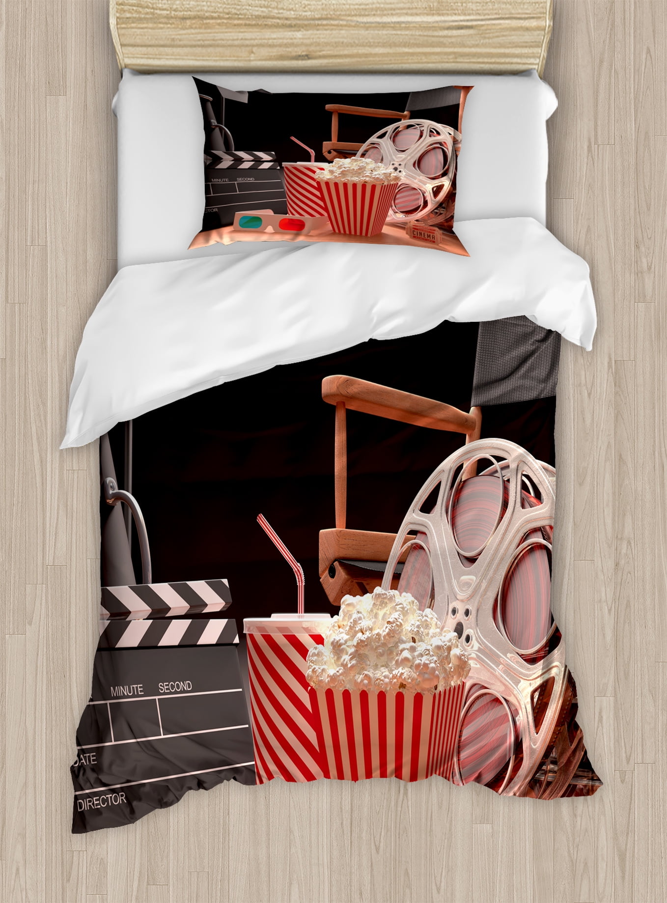 Movie Theater Twin Size Duvet Cover Set, Objects of the Film Industry ...