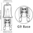 G9 Halogen Bulb 120V 25W T4 Type 2 Pin Base, Replacement for Range Hood ...