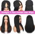 V Part Wigs Human Hair Straight V Shape Wigs for Black Women U Part ...