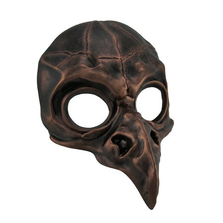 Metallic Crow Skull Half Face Steampunk Bird Costume Mask Halloween ...