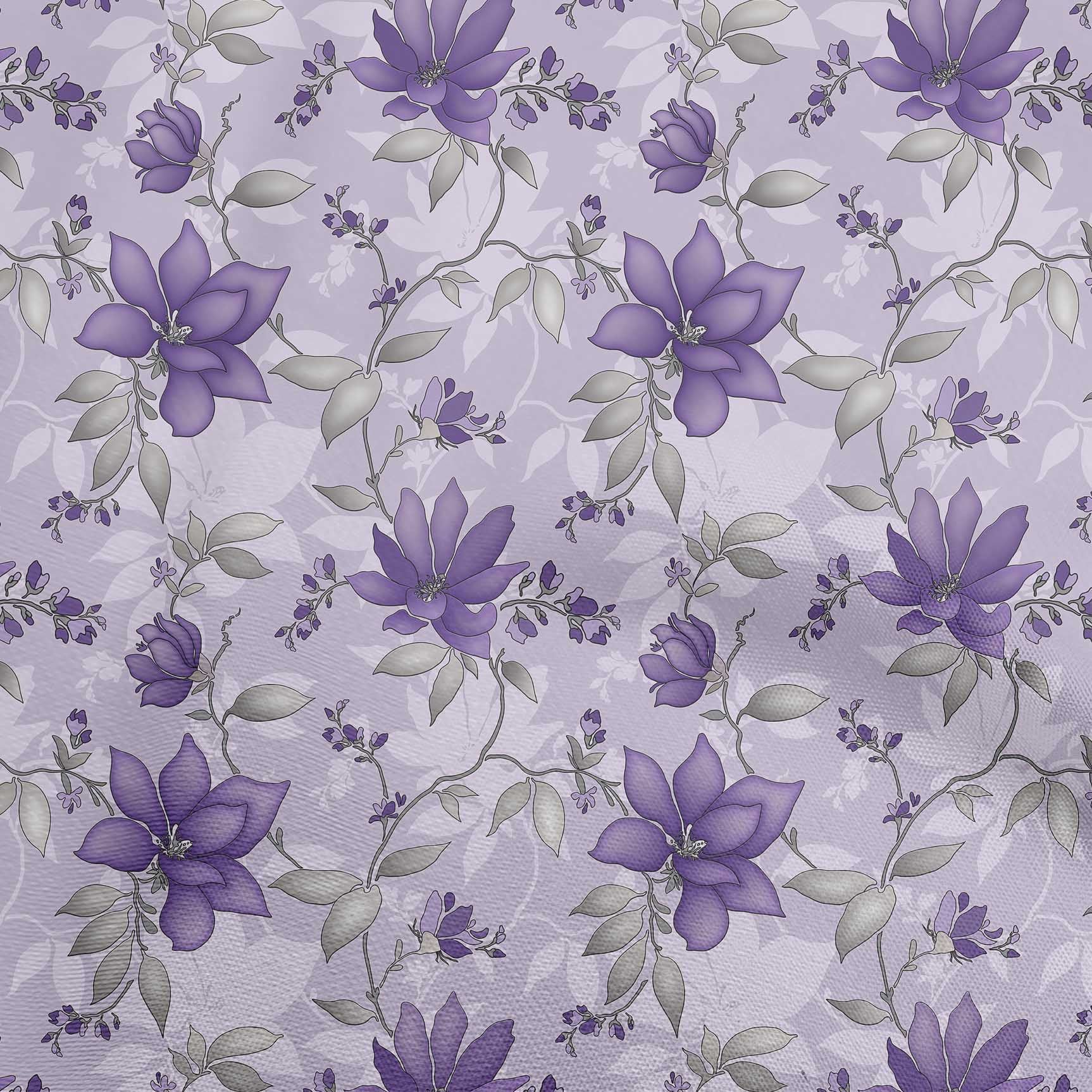 oneOone Georgette Viscose Purple Fabric Floral Retro Sewing Material ...