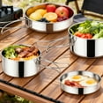 4 Pcs Camping Cookware Set,Quality 304 Stainless Steel,Outdoor Folding ...