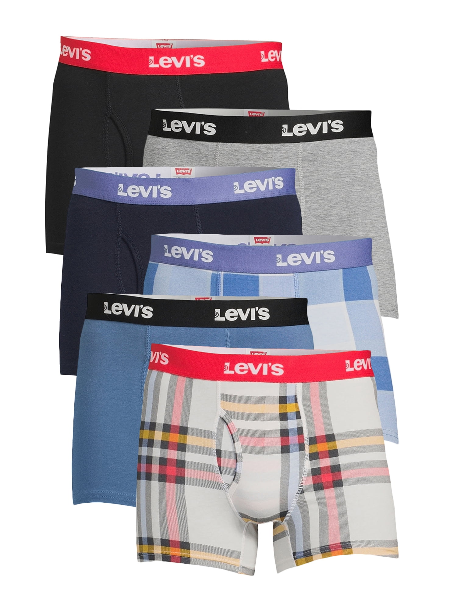 Levi’s, Adult Mens, 6 Pack Cotton Stretch Boxer Brief, Size S-XL ...