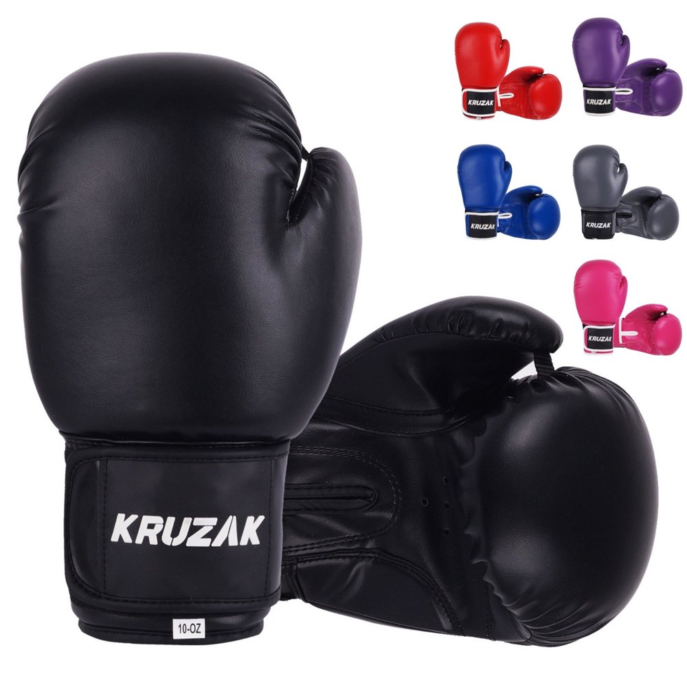 Kruzak Plain Boxing Gloves for Training, Sparring, Kickboxing, Muay ...