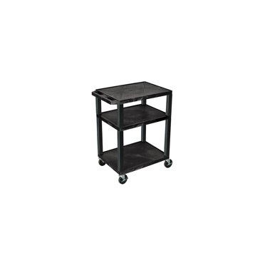 Luxor 300 lb. 24" x 18" 3-Shelf Blue Utility Cart - Walmart.com