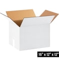 Box Partners Corrugated Boxes 16" x 12" x 12" White 25/Bundle 161212W ...