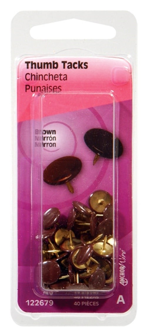 Hillman Brown Push Pins 40 pk - Walmart.com