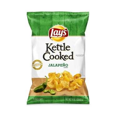 Lay's Kettle Cooked Potato Chips Jalapeno Flavored 8 oz (Pack of 4 ...
