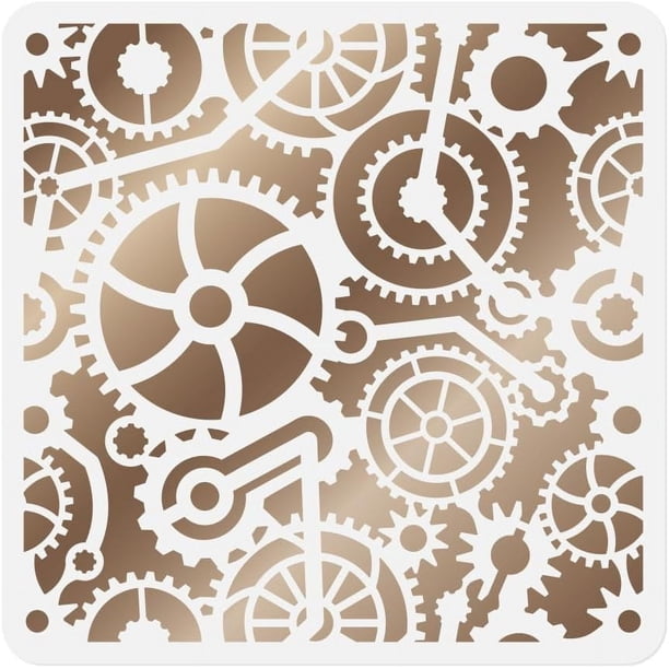 Plantilla de engranajes Steampunk para dibujar, reutilizable, de ...