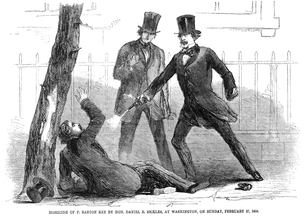 Daniel Edgar Sickles /N(1825-1914). Sickles Shoots Philip Barton Key ...