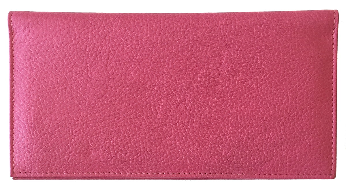 Hot Pink Basic Leather Checkbook Cover - Walmart.com