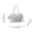 Practical Canvas Handbag with Clear PVC Window Shoulder Bags for ...