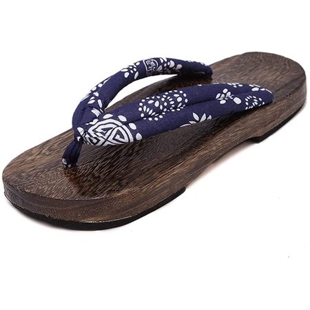 ATTOE Man Wooden Outdoor Slippers Beach Wear Flip Flops Japanese ...