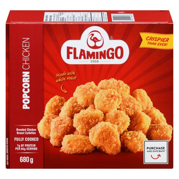 Flamingo Popcorn Chicken, fully cooked breaded chicken breast cutlettes ...