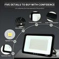 4Pack LED Flood Light Outdoor,100W Work 11000lmwith 6FT US Plug,IP66 ...