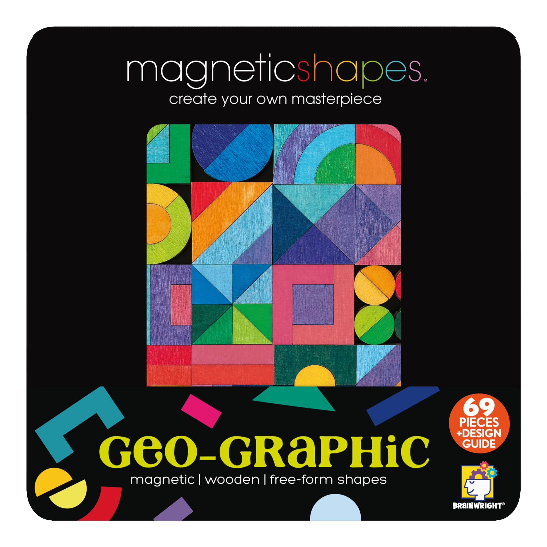 Brainwright 69-Piece Magnetic Shapes Geo-Graphic Puzzle - Walmart.com