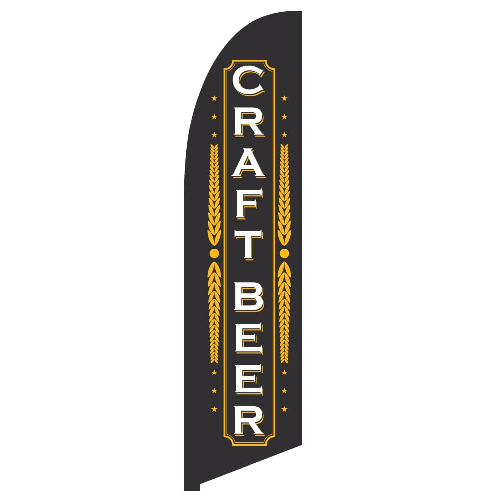 Vispronet Craft Beer Feather Flag, 2.6ft x 11.2ft, Flag Only - Walmart.com