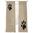 Black Dog Paws Prints Sheer Curtains 2 Panels Set Farm Animal Claws ...