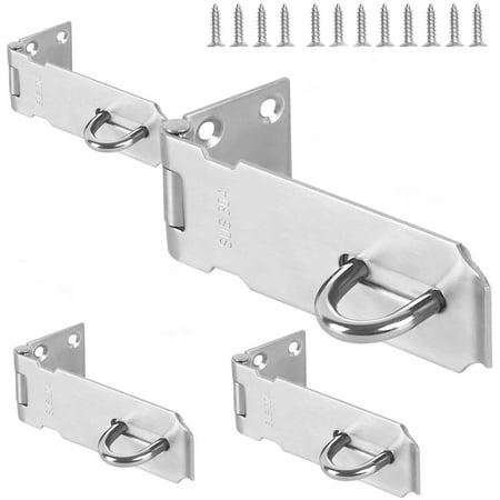 4 PCS 3 Inch Padlock Hasp, Stainless Steel Security Door Clasp Hasp ...