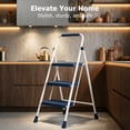 Atilioo 3 Step Ladder, Folding Step Stool with Widened Anti-Slip Pedal ...