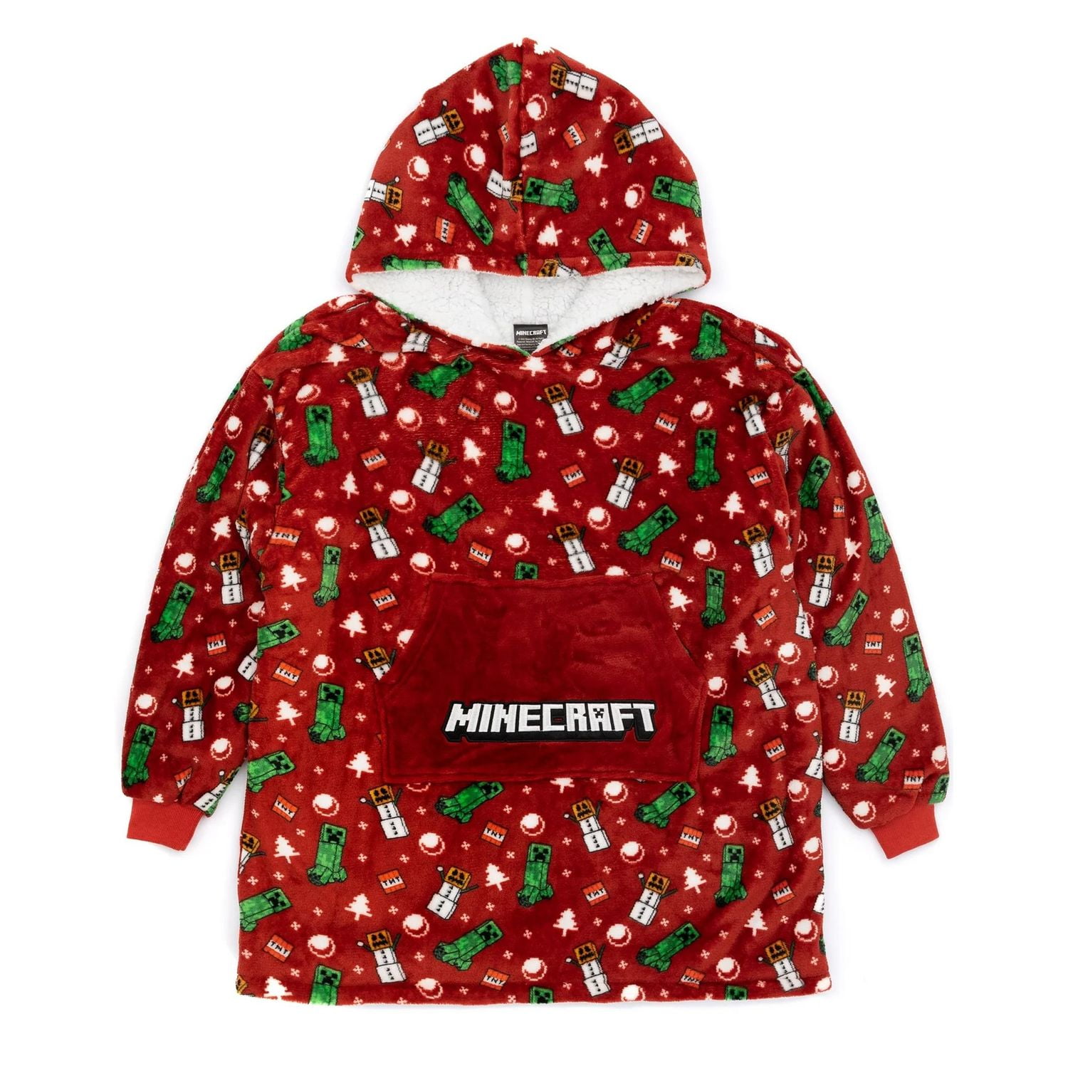 Click here for Minecraft Boys/Girls Oversized Christmas Hoodie Bl... prices