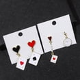 2 Pairs Fashionable Card Themed Earrings Alloy Heart Ear Accessories ...