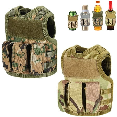 HTAIGUO Beer Vest Tactical Holder, 2 Pack Upgraded Mini Beer Jacket ...