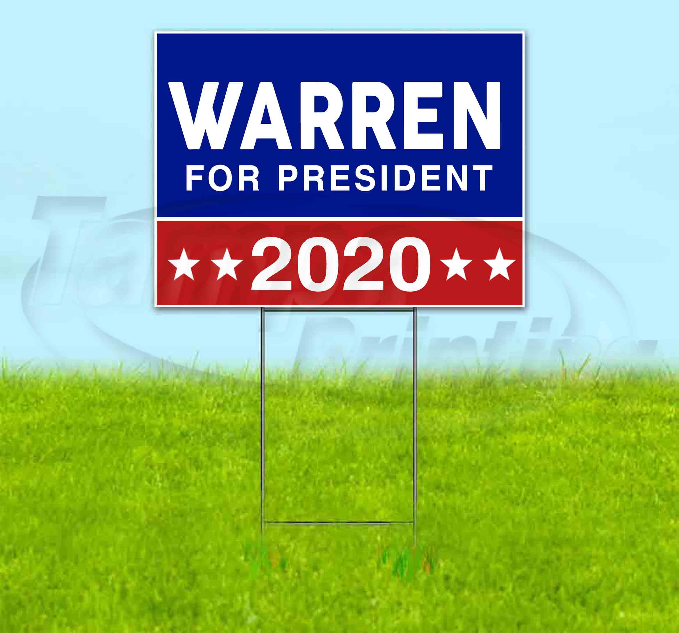 Warren For President 2020 (18" x 24") Yard Sign, Includes Metal Step ...