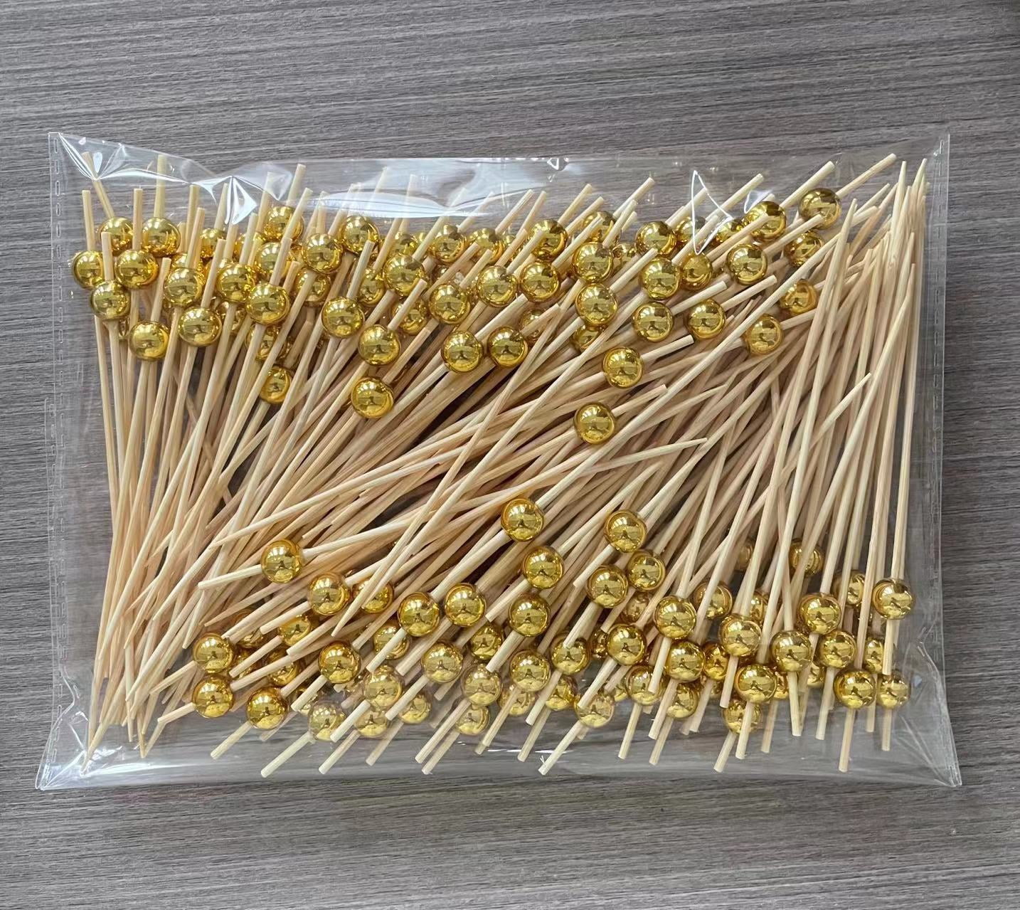 100 piezas, brochetas de cóctel, brochetas de madera, 12 cm, cuentas ...