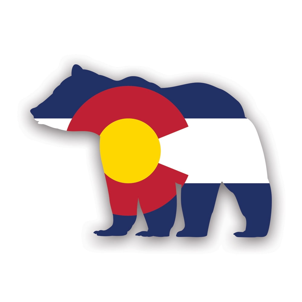 Colorado Bear Flag Sticker Decal - Self Adhesive Vinyl - Weatherproof ...