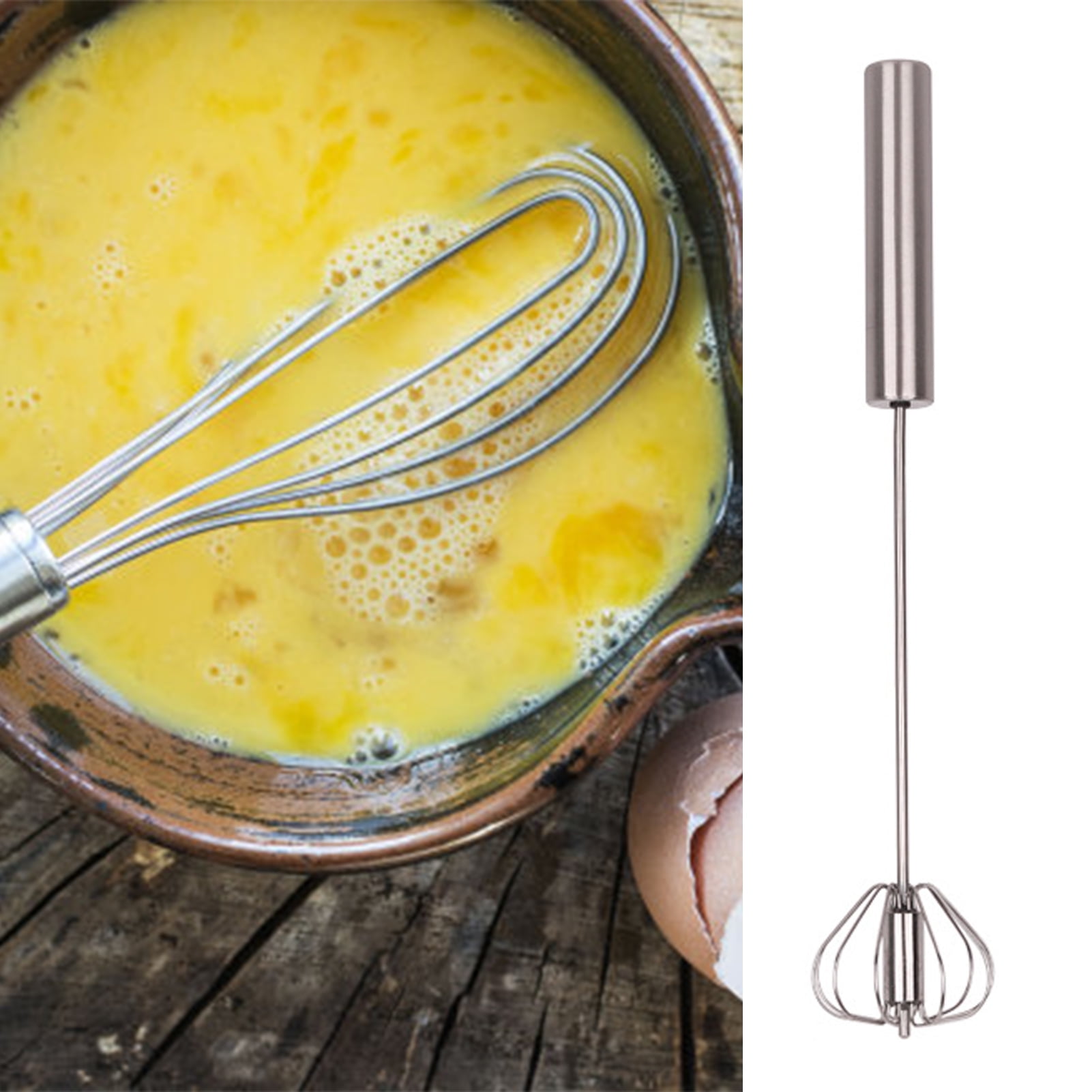 Portable Semi-Automatic Egg Beater Stainless Steel, Labor-Saving, Press ...