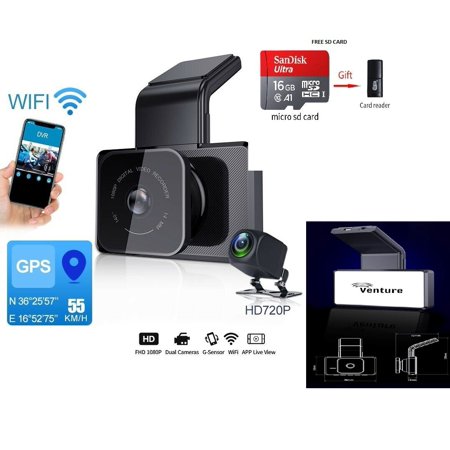 (2021) Venture 1080P Car DVR Camera WIFI Speed N GPS Dashcam FHD 1080P ...