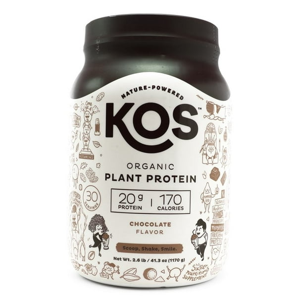 KOS - Organic Plant Protein Powder 30 Servings Chocolate - 2.6 lbs ...
