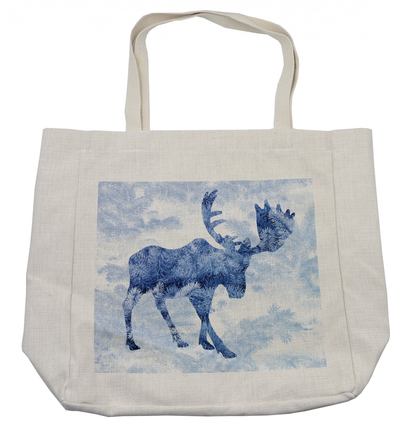 Moose Shopping Bag, Pattern Pine Needles Spruce Tree Antlers Deer ...