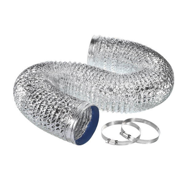 Uxcell Air Aluminum Ducting 5 Inch 6.56 Feet Non Insulated Aluminum ...