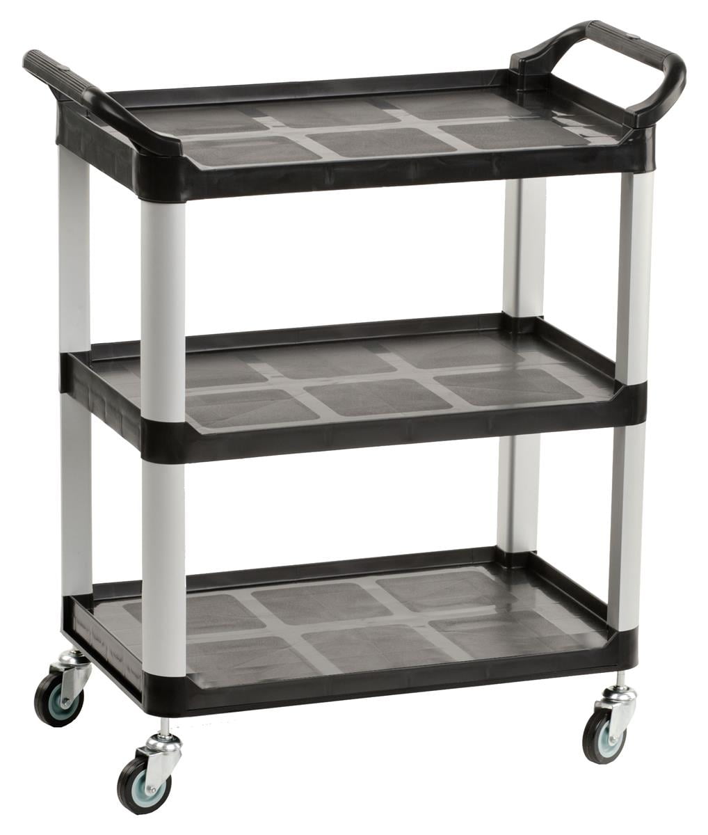 Heavy Duty Bus Cart with Open Shelving, Easy-Grip Side Handles and ...