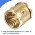 Uxcell G1/2 Female Thread DN15 Brass Pipe Fitting Coupling Connector ...