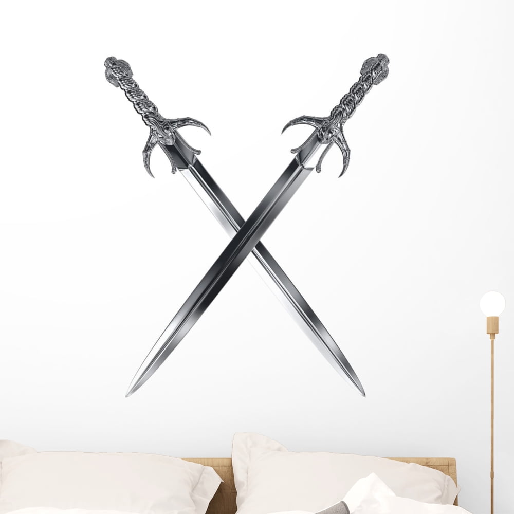 Sword Cross Swords Wall Decal by Wallmonkeys Peel and Stick Graphic (36 ...