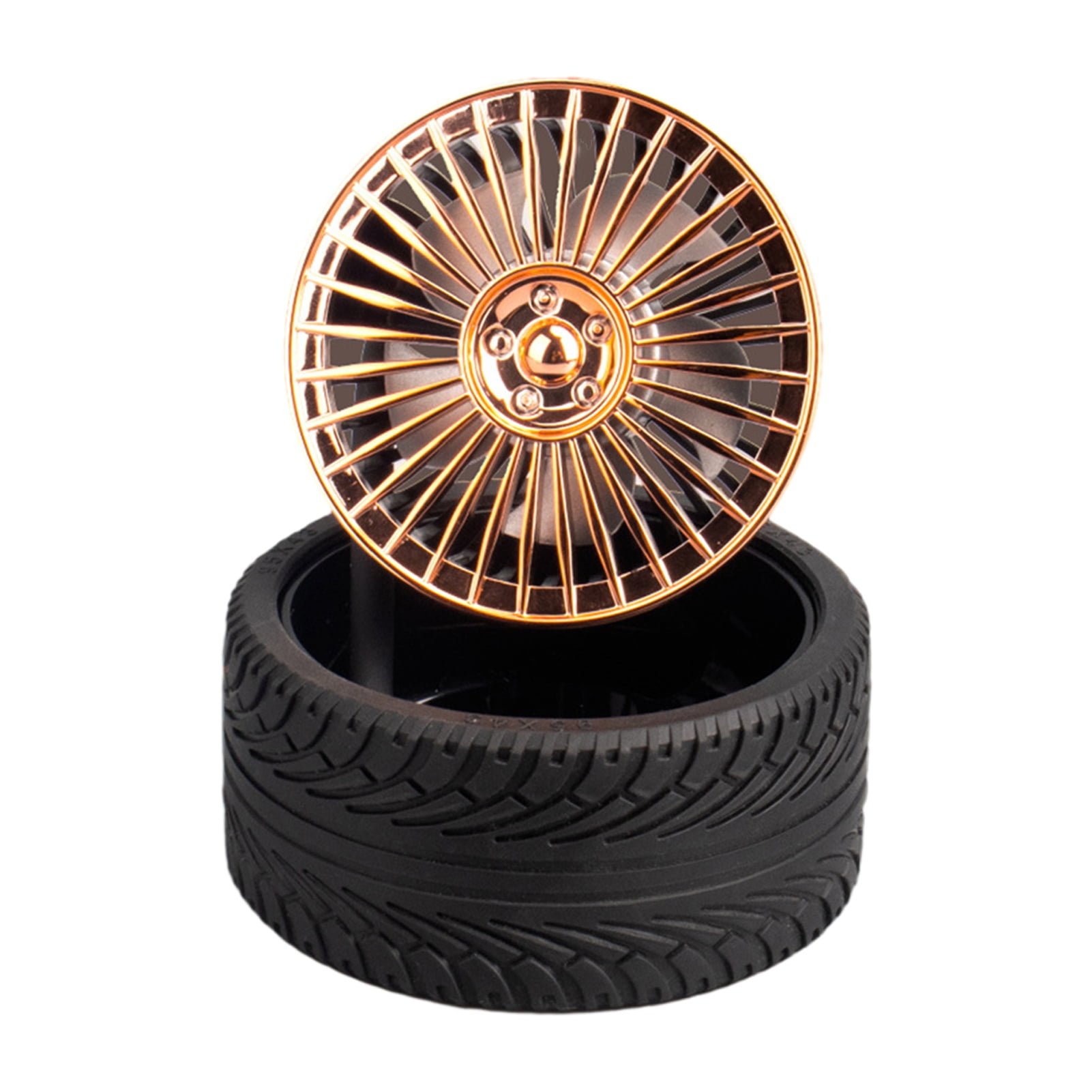 Washranp Desk Fan,Electroplate Long Battery 500mAh Retro Wheel Shaped ...