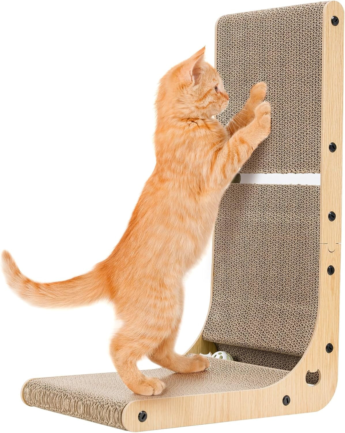 SHIBA-Cat Scratching Pad, 60cm Scratcher Board Tall L Shape Vertical ...