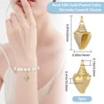 1 Box 5PCS Golden Conch Shell Charms 18K Gold Plated Brass Micro Pave ...