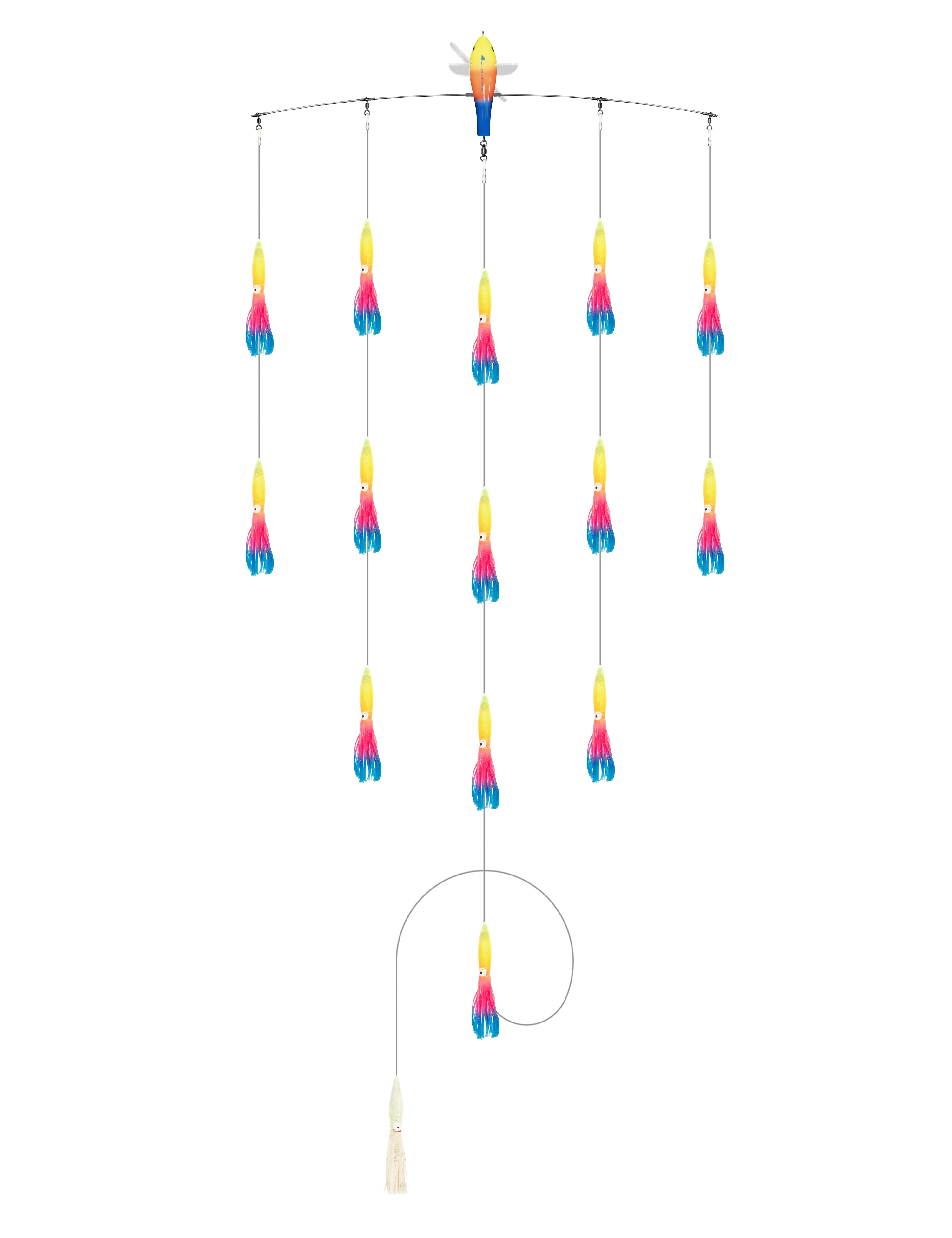 BLUEWING 36in Fishing Spreader Bar Port Walker Baits Bulb Squids and ...